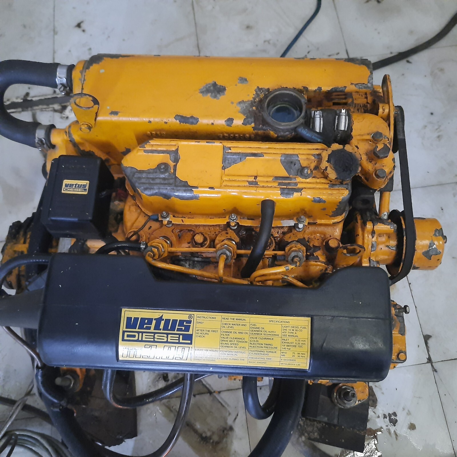 Vetus M309 Marine inboard diesel eng ex-lifeboat used good 24.7 hp ...