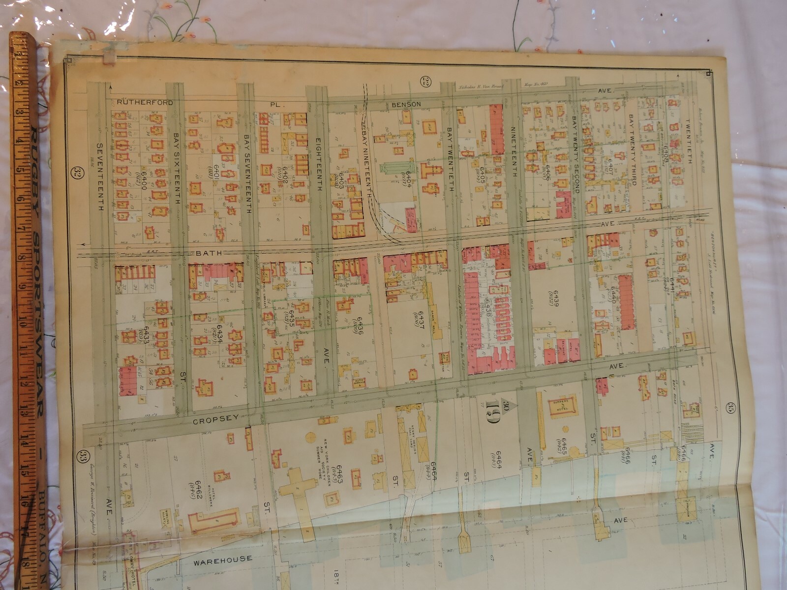 Original 1905 26x36 MAP Bath Beach Bensonhurst Brooklyn New York City ...