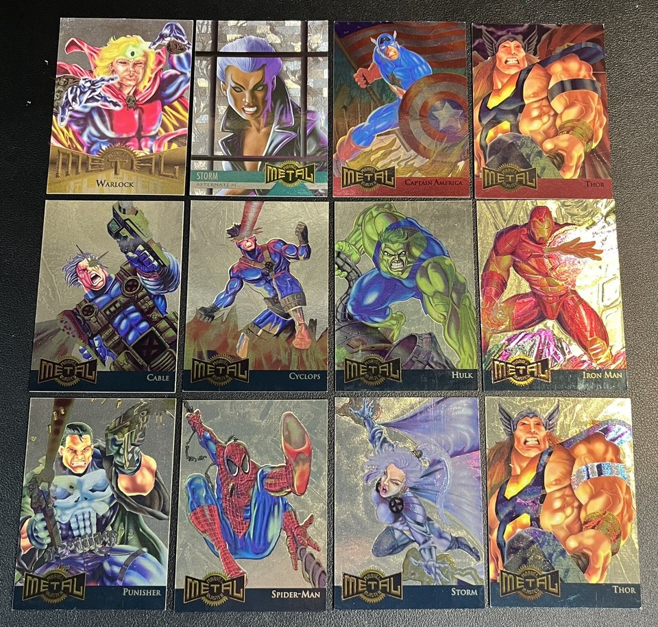 1995 Marvel Metal Gold Blaster Lot Of 8 Gold, 2-Silver Flash, 2-metal ...