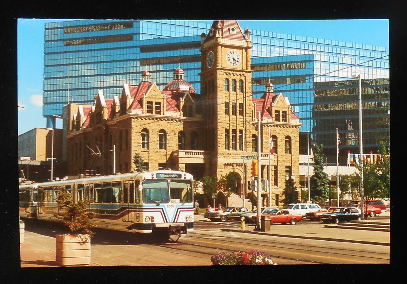 1980s Old and New City Halls Light Rail Transit Train Old Cars Calgary ...