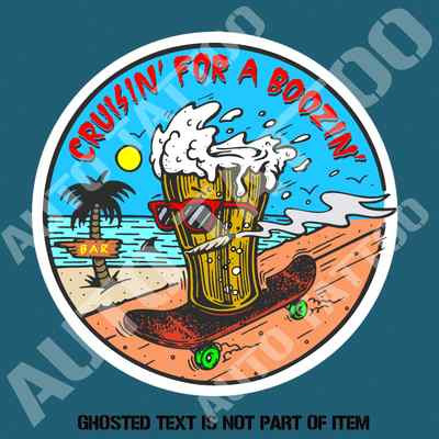 CRUISIN FOR A BOOZIN DECAL STICKER VINTAGE AMERICANA HOT ROD RAT ROD ...