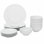 18-Piece Dinnerware Set Round Dinner Plate Dish Service White Dinner ...