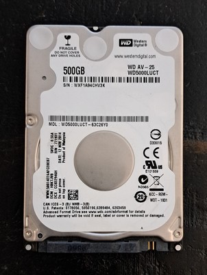 Western Digital WD5000LUCT-63RC2Y0 500GB HD WD AV 2.5" SATA | eBay