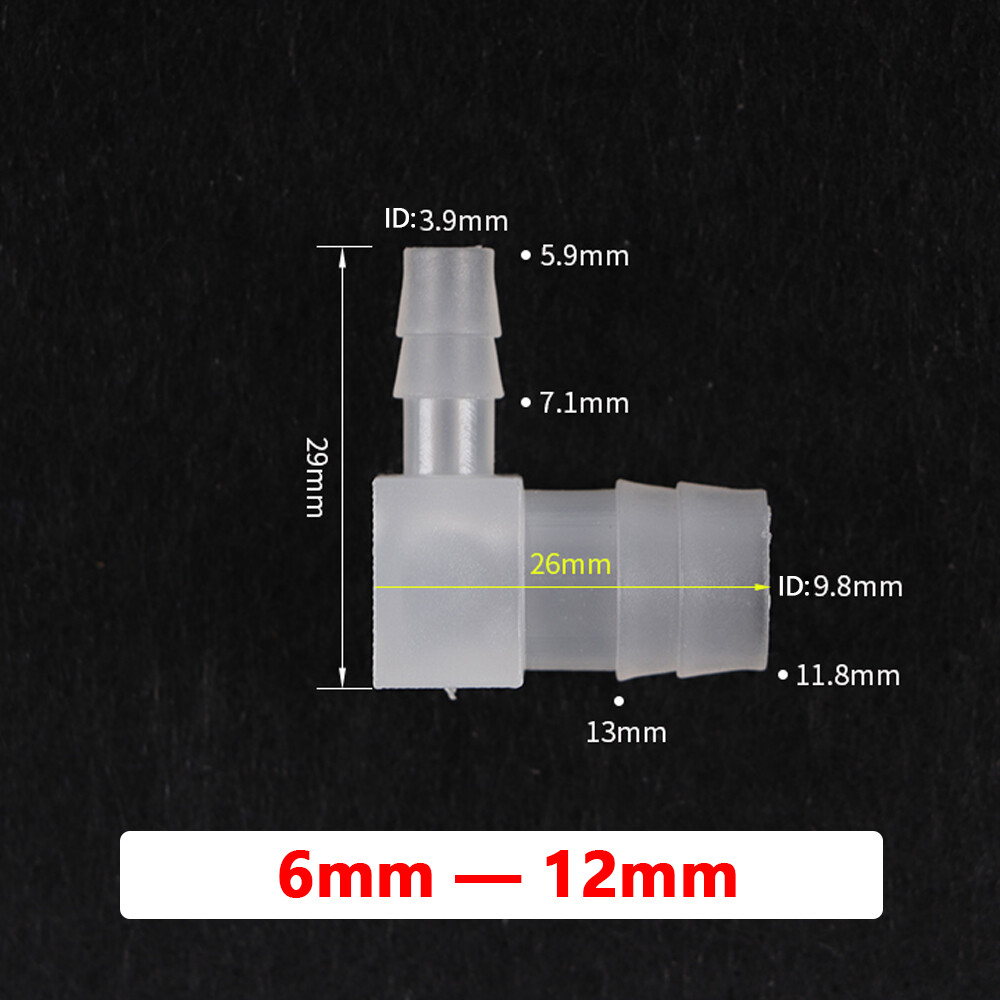 Plastic Barbed Connector 90 Elbow Reducer Tubing Pipe Hose Joiner L ...