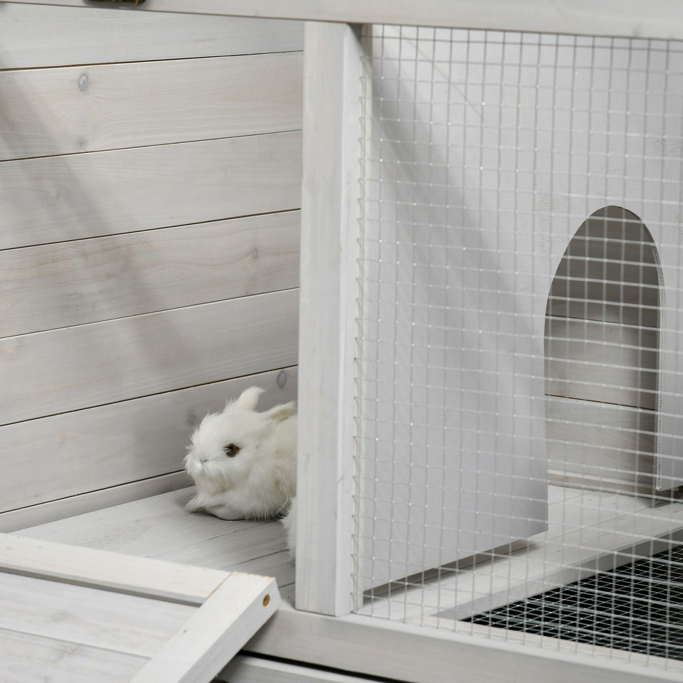 Wooden Rabbit Hutch with Wheels, Dividers for Indoor Use | eBay