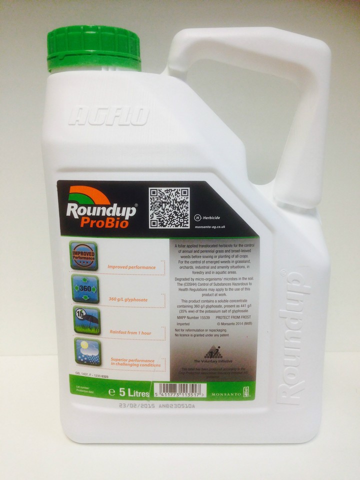 Roundup Pro Active 360 Glyphosate Professional Weedkiller 1 or 5 Ltr ...