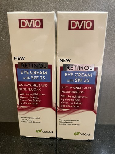 2 X DV10 RETINOL Eye Cream with SPF 25 Anti-WRINKLES and Hyaluronic ...