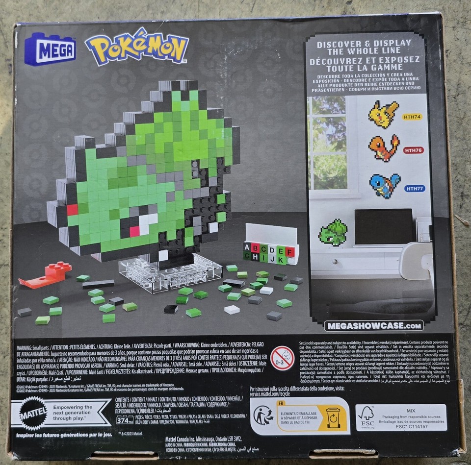 MEGA BLOKS Pokemon Bulbasaur Pixal Art Building Toy Kit - 374 pc NIB | eBay