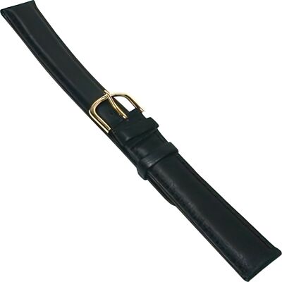 Watch Band Leather Black Padded Smooth Calf 18mm Part A | eBay