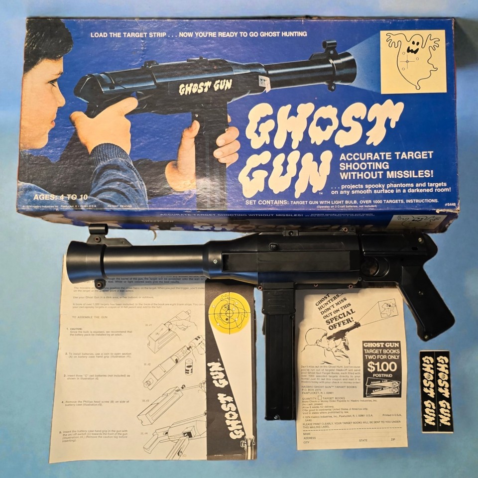 Vintage 1974 Ghost Gun Target Shooting Game Hasbro Tested Working w ...