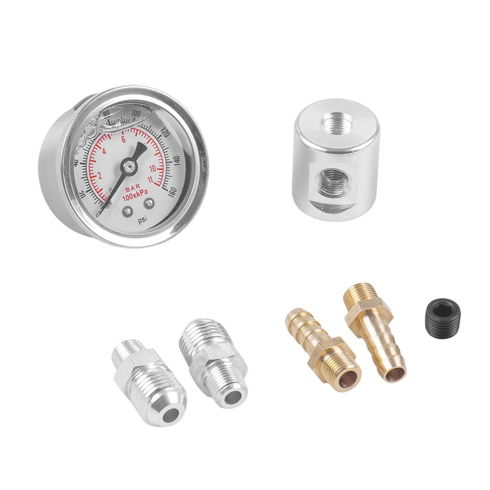 Inline Fuel Pressure Gauge Adaptor Kit With 9mm Hose &AN6 Connections ...