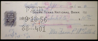 TEXAS Houston Huntsville South TX. National Bank Check FREE SHIP | eBay