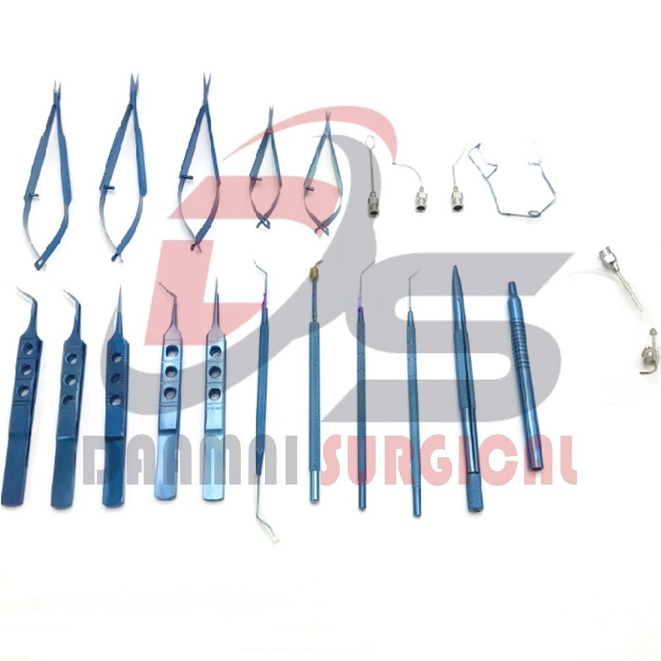 Titanium Eye Cataract kit Ophthalmic Surgery Set With Sterilizing Case ...