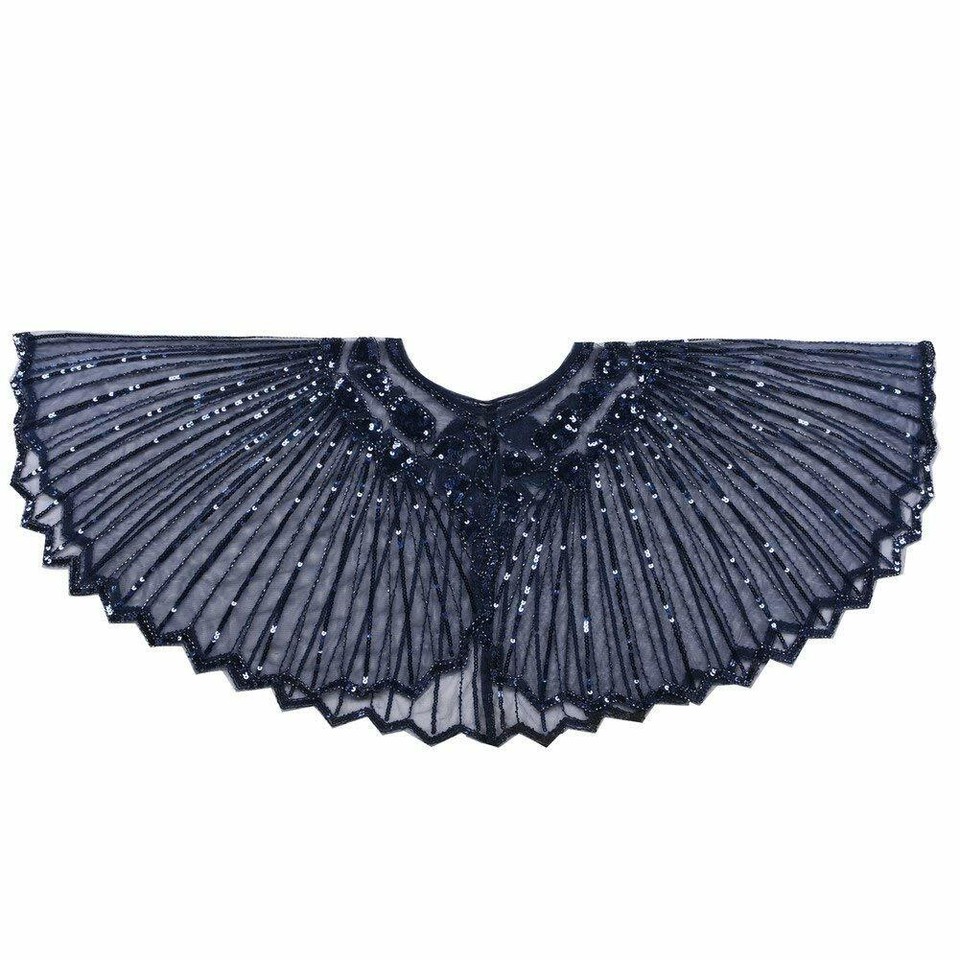 Vintage 1920S Flapper Cover Up Sequins Shawl Wrap Women Evening Cape ...
