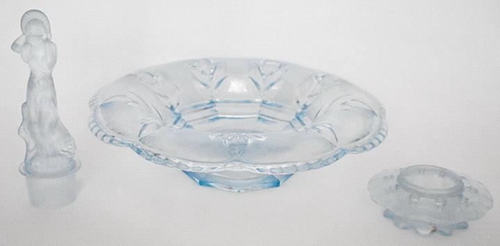 JOBLING ART DECO LT BLUE CENTERPIECE BOWL W WALTHER & SOHNE ARABELLA ...
