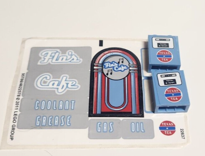 Lego 8487 Sticker Sheet Cars 2 Flo's V8 Cafe with 2 blocks | eBay