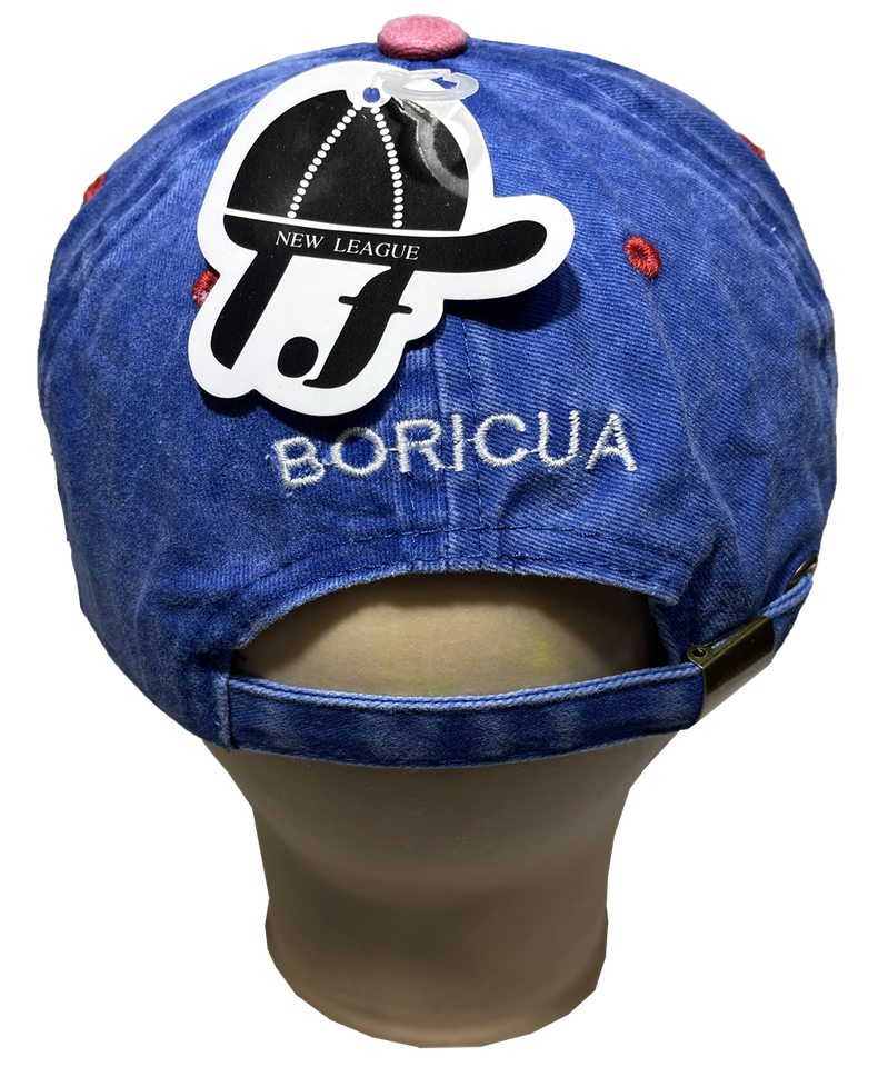 BORICUA PR FLAG Cotton Denim Washed Cap Polo Style Adjustable Baseball ...