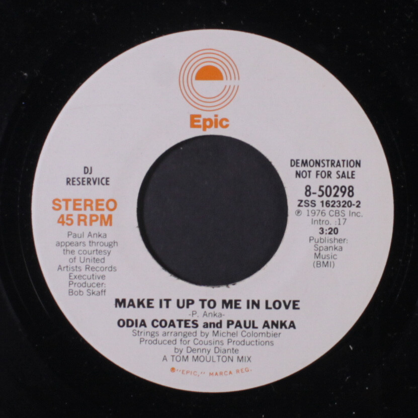 ODIA COATES: make it up to me in love / mono EPIC 7" Single 45 RPM | eBay