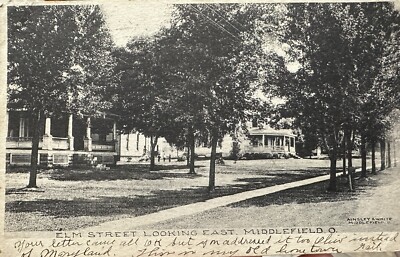 Early Post Card Middlefield Ohio Elm Street 1907 | eBay