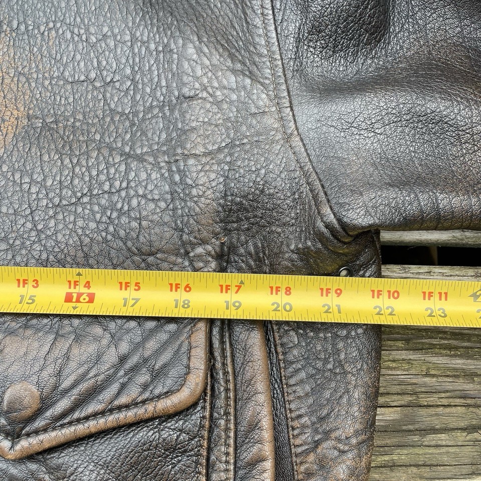 VTG Leather Adventure Bound shearling Collar Men’s M Bomber Jacket ...