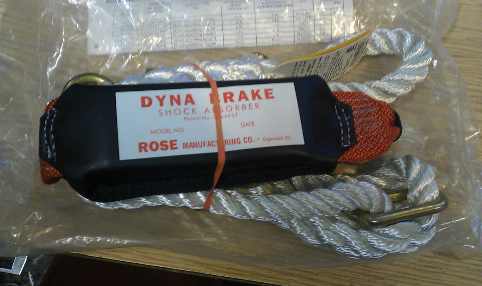 NEW ROSE Dyna Brake Shock Absorber Lanyard 501267 6FT 310LBS 5/8" Rope ...