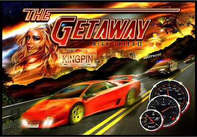 Williams Getaway Pinball Machine Alternate Translite #2 | eBay