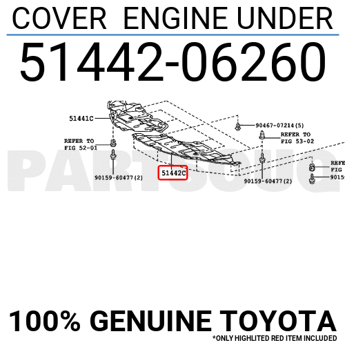5144206260 Genuine Toyota COVER ENGINE UNDER 51442-06260 | eBay