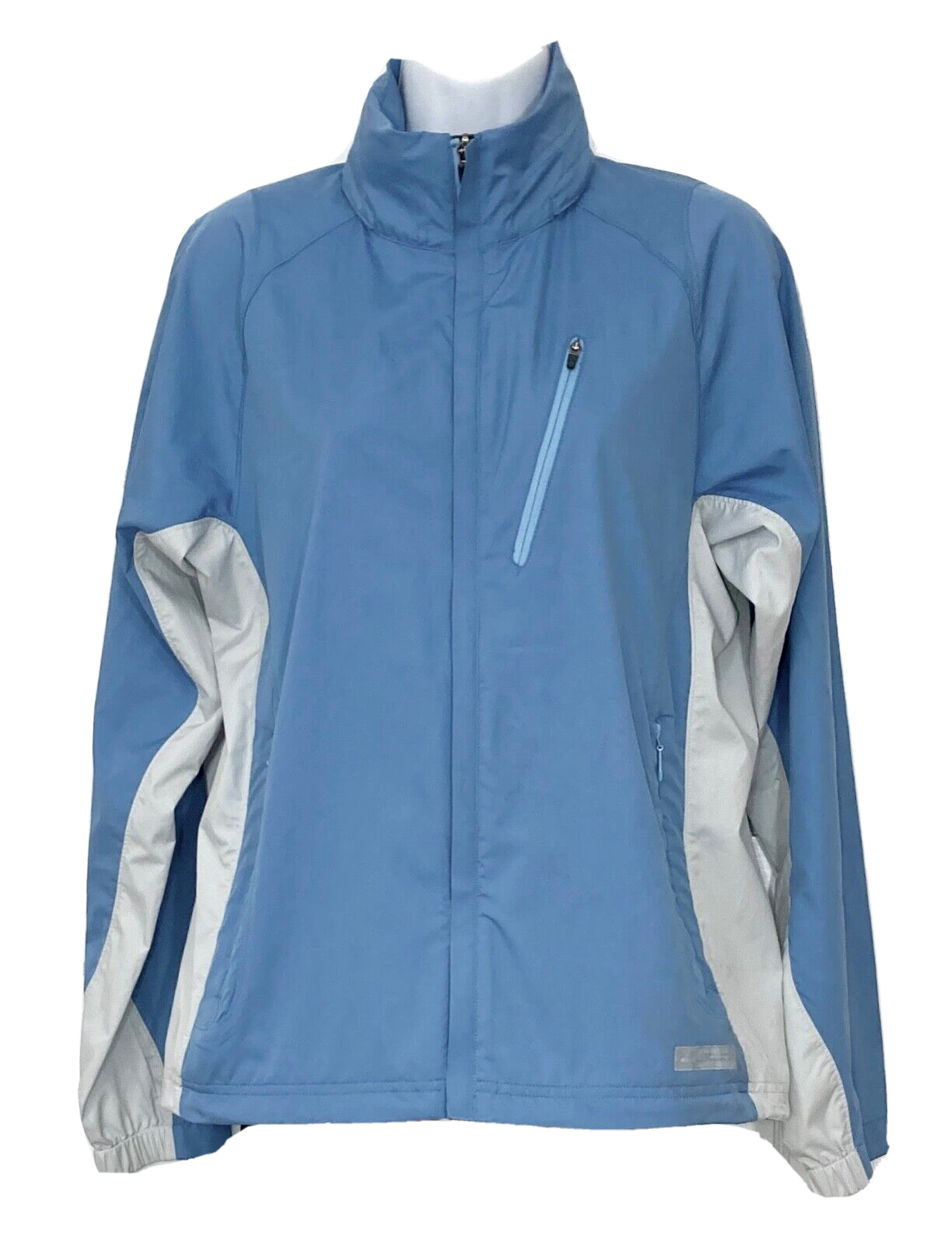 R.E.I. POLYESTER BLUE WIND JACKET WITH HIDEAWAY HOOD, WOMEN'S MEDIUM | eBay