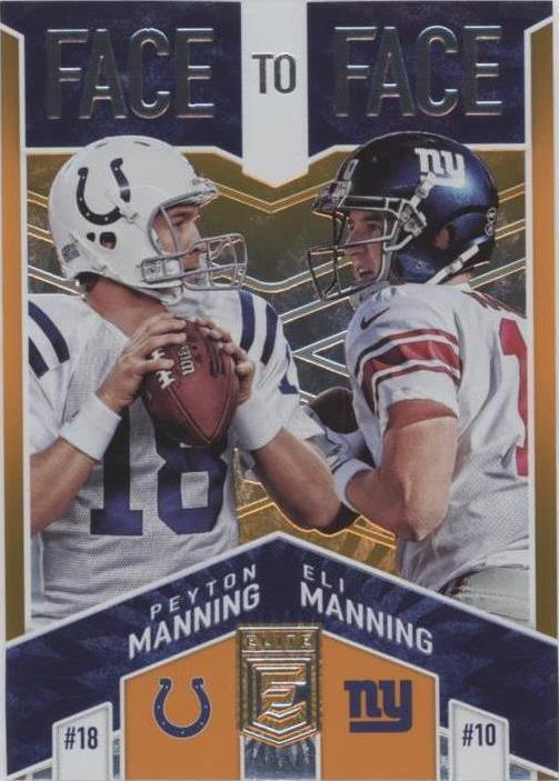 2018 Donruss Elite - Face to Face Peyton Manning, Eli Manning #F2F-12 ...