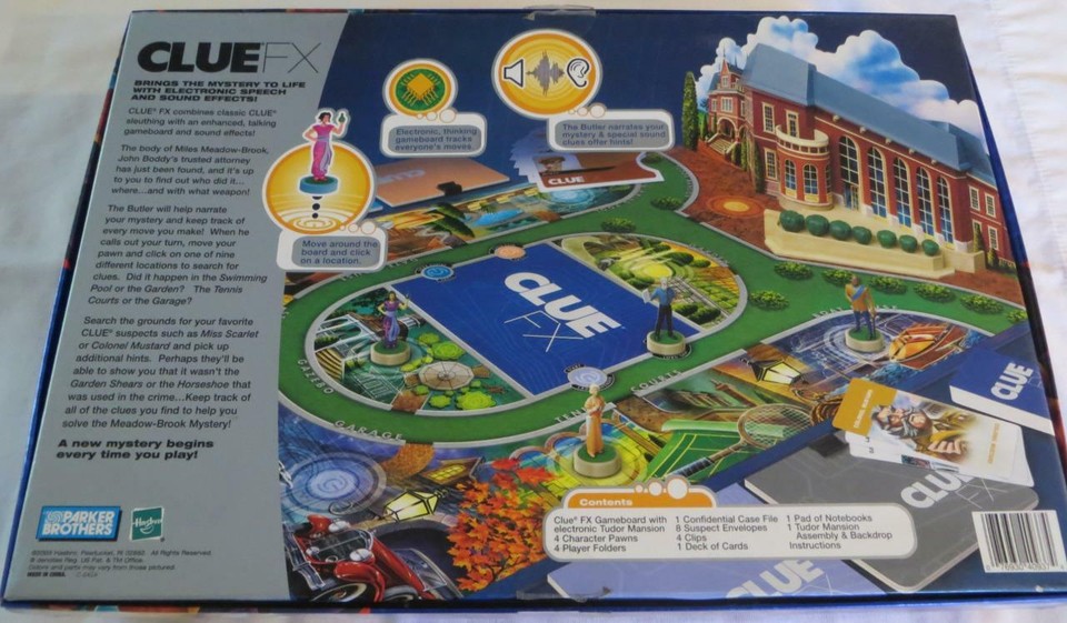 Clue FX Electronic Talking Game Deluxe Detective 9 Locations Butler 8 ...
