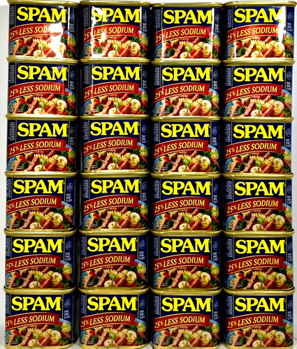 Spam 25% Less Sodium Luncheon Meat 12 oz ( Pack of 24 )~11/2027 | eBay