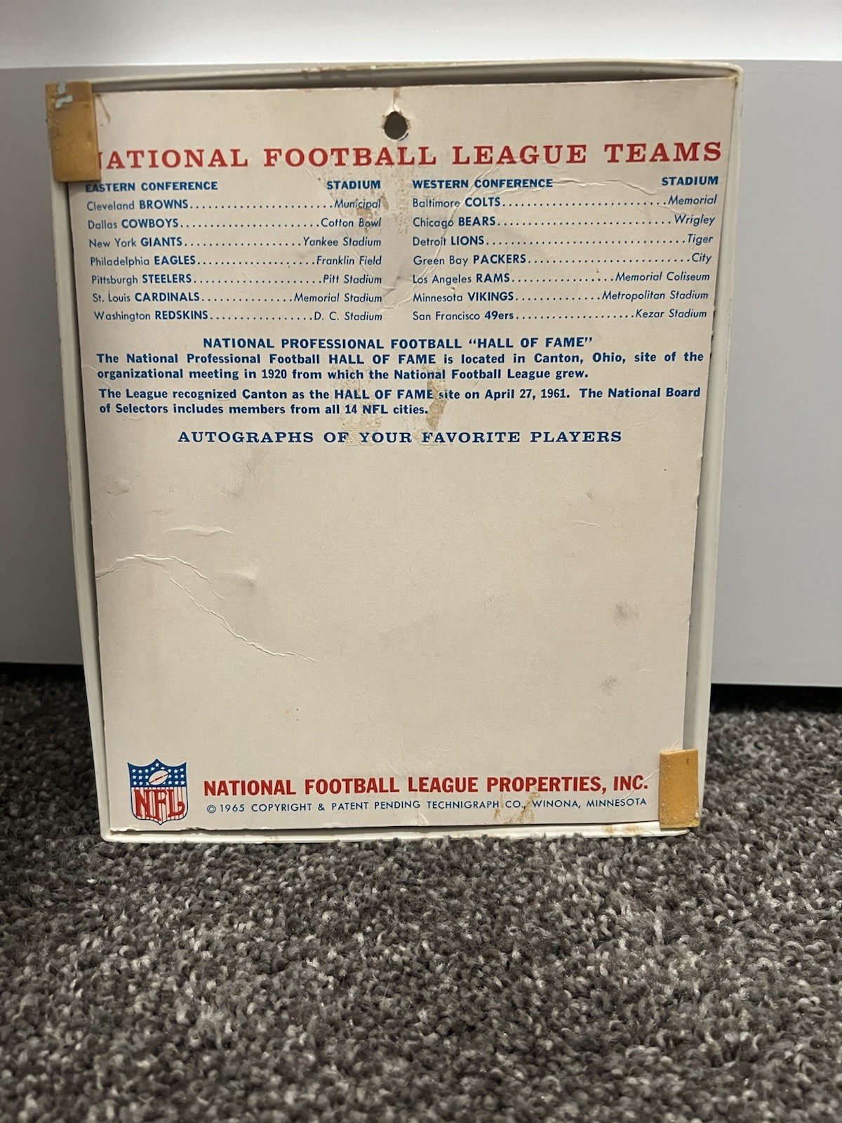 1965 NFL Los Angeles Rams Technigraph Football Helmet Plaque | eBay