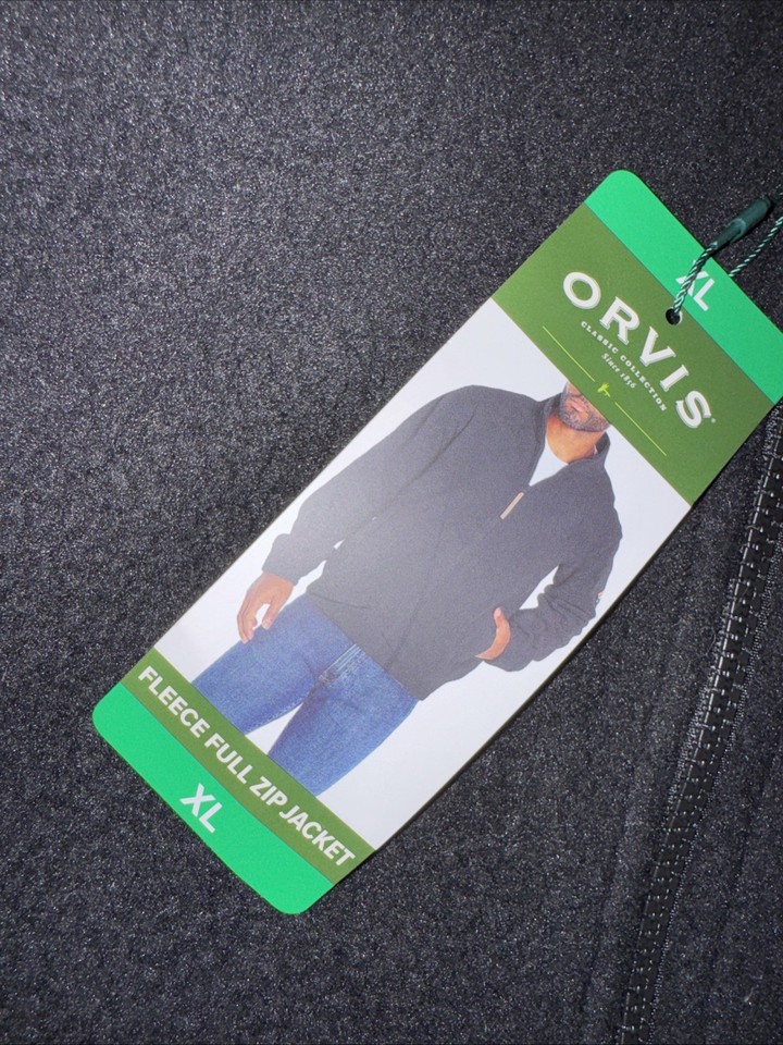 Orvis Men’s Polar Fleece Full Zip Jacket Size XL Black 1716801 | eBay