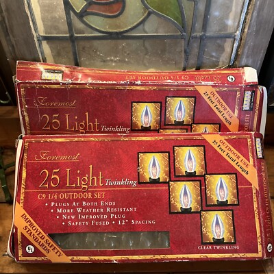 VTG Foremost Twinkling Lights. Outdoor #3026 Christmas 2 boxes. TESTED ...