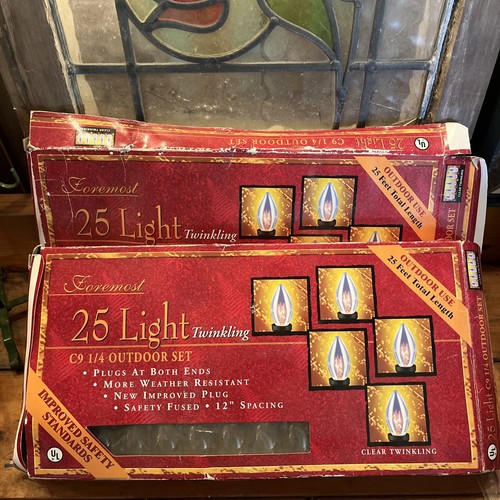 VTG Foremost Twinkling Lights. Outdoor #3026 Christmas 2 boxes. TESTED ...