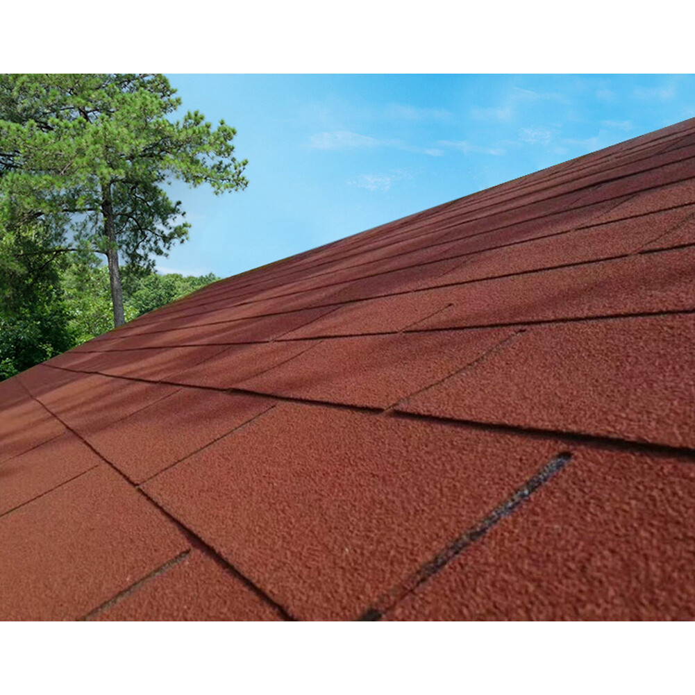 Rectangle Red Brick Effect Asphalt Roof Shingles Felt Roofing Tile Self ...