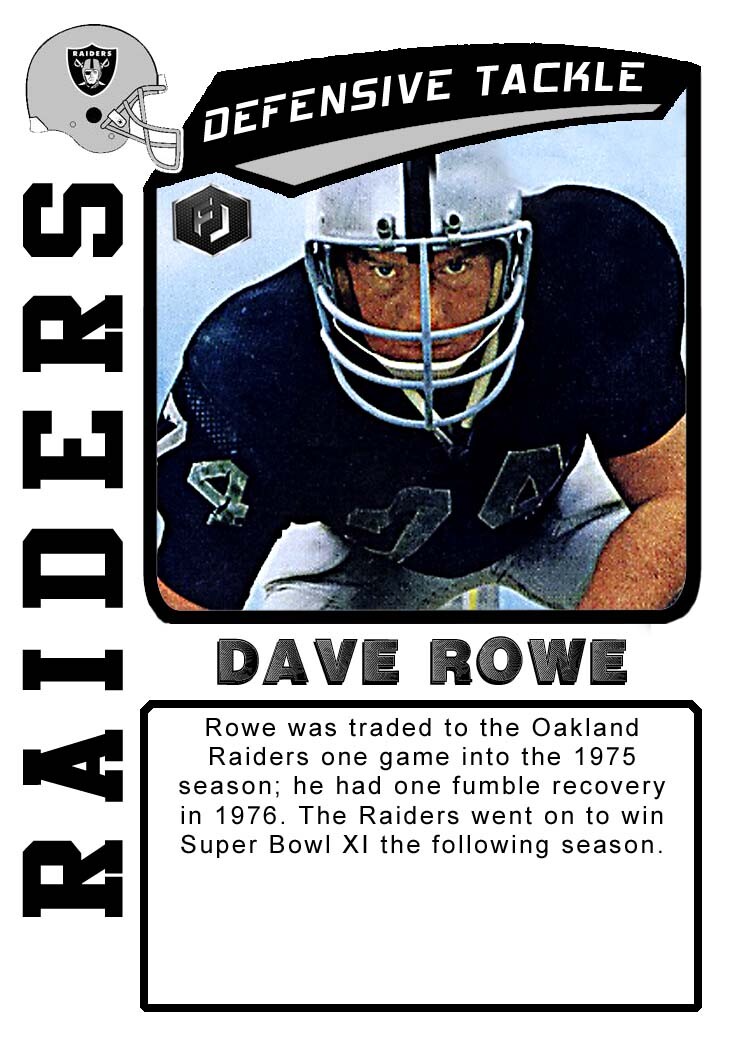 ACEO DAVE ROWE OAKLAND RAIDERS CUSTOM HAND MADE ART CARD | eBay