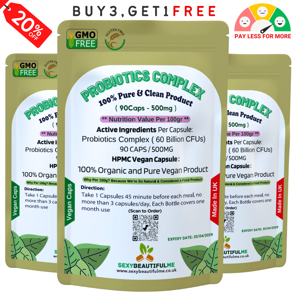 Probiotics Complex 60 Billion CFU–15 Live Bacteria Strains–Gut ...