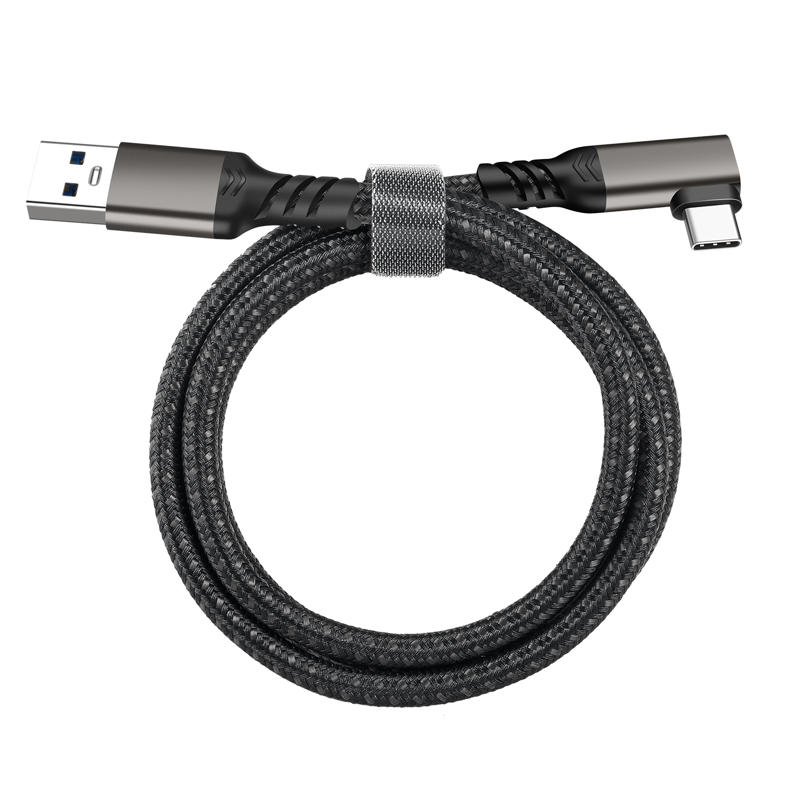 90 Grad Typ-C Ladekabel Winkel USB-A USB-C Kabel abgewinkelt 3A Nylon ...