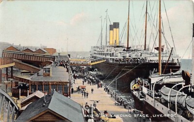 SS BALTIC AT LIVERPOOL LANDING DOCK, WHITE STAR SHIP LINE ~ used 1907 ...