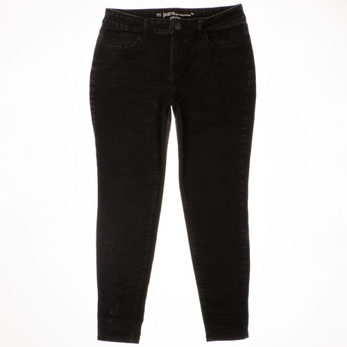 Maurices M Jeans Womens L REG Black Mid Rise Skinny Denim Measures 33 x ...