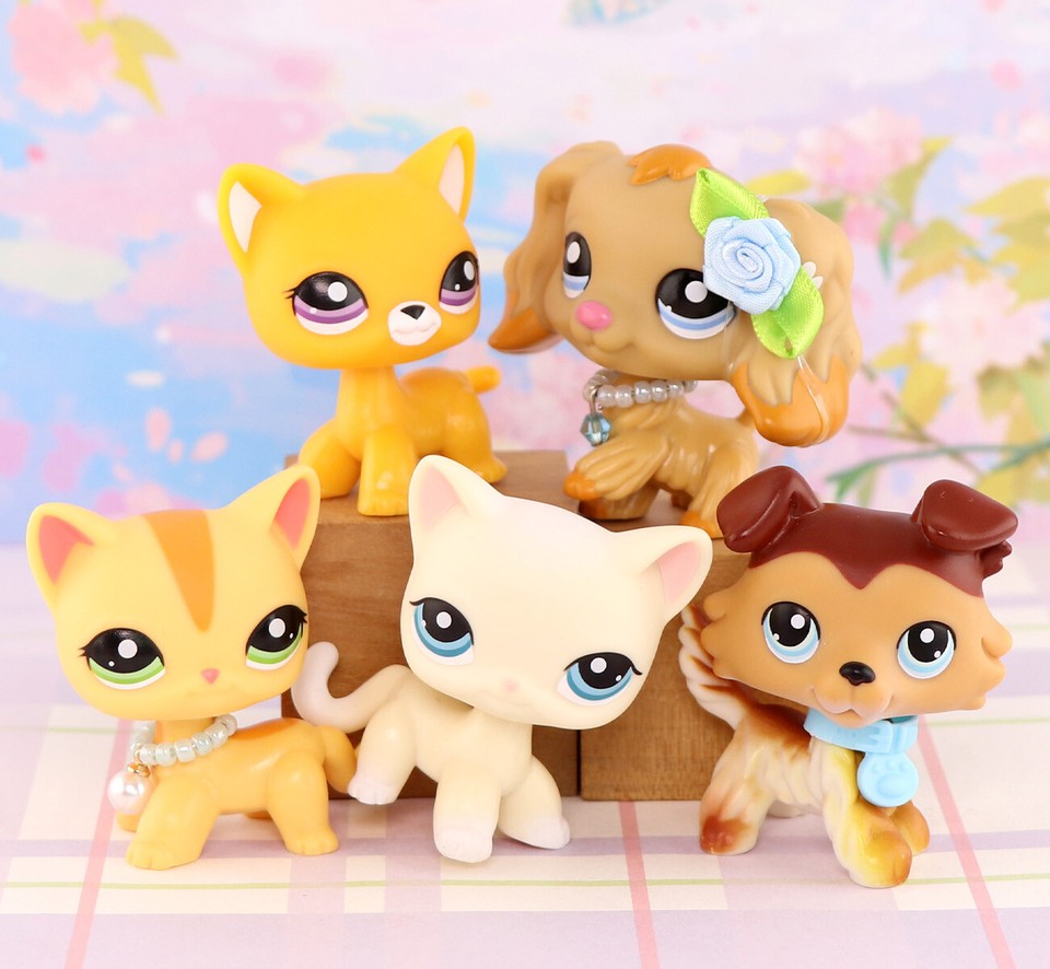 Pet Shop LPS 5pcs Short Hair Collie Cocker Spaniel dog Cute Kids Gift ...