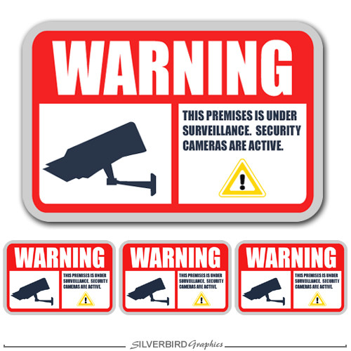 Camera Surveillance System Security / Video / Warning / 4 total decals ...