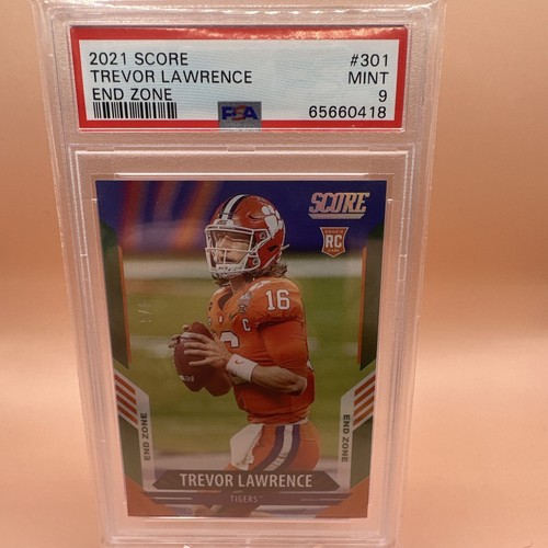 2021 Panini Score End Zone Football #301 "TREVOR LAWRENCE" RC PSA 9 #4/ ...