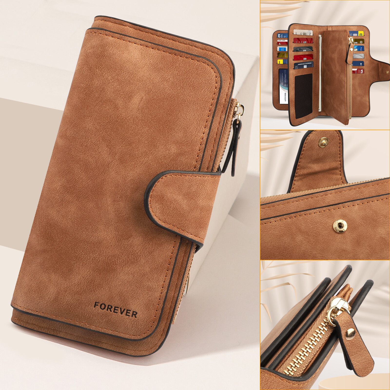 Women Lady Soft Leather Wallet Long Clutch Card Phone Holder Purse ...