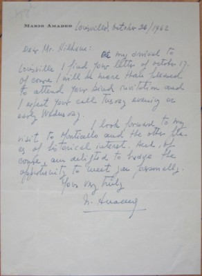 MARIO AMADEO 1962 ALS Autograph Letter: Argentina Conservative ...