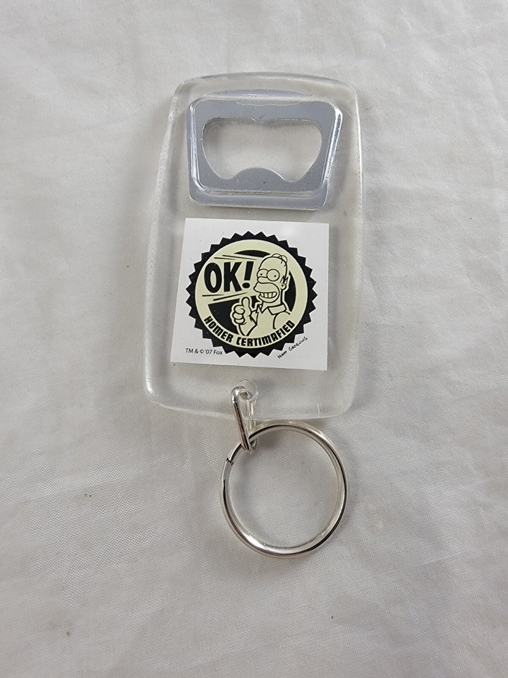 The Simpsons HOMER OK! Homer Certimafied Bottle Opener Keychain 2007 | eBay