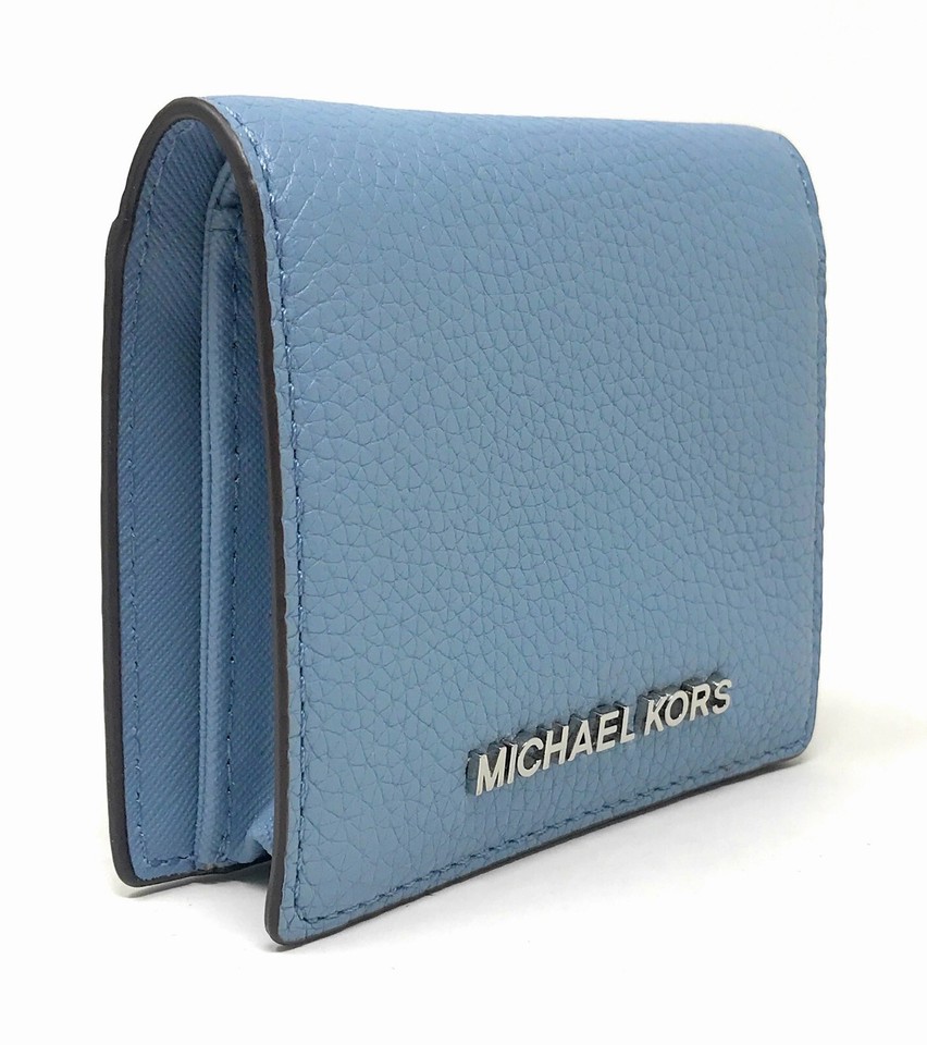 Michael Kors Jet Set Medium Leather Card Case Wallet: Powder Blue: $168 ...