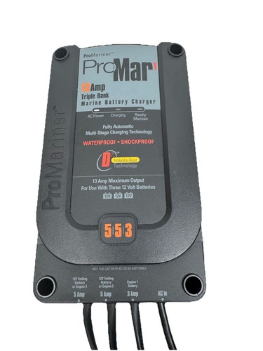 ProMariner ProMar 13 Amp Marine Battery Charger Triple Bank Fully Automatic D2 | eBay