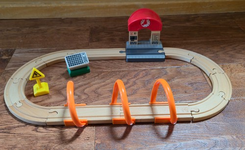 Hape Wooden Railway Train Set Lot Compatible with Brio Thomas EUC | eBay